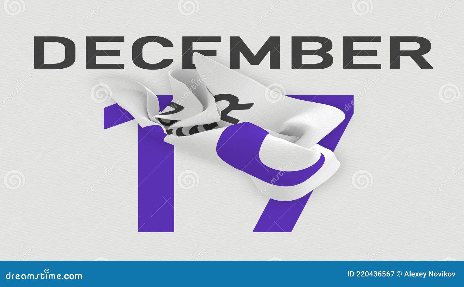 December 17 Date Behind Crumpled Paper Page of a Calendar, 3d Rendering ...