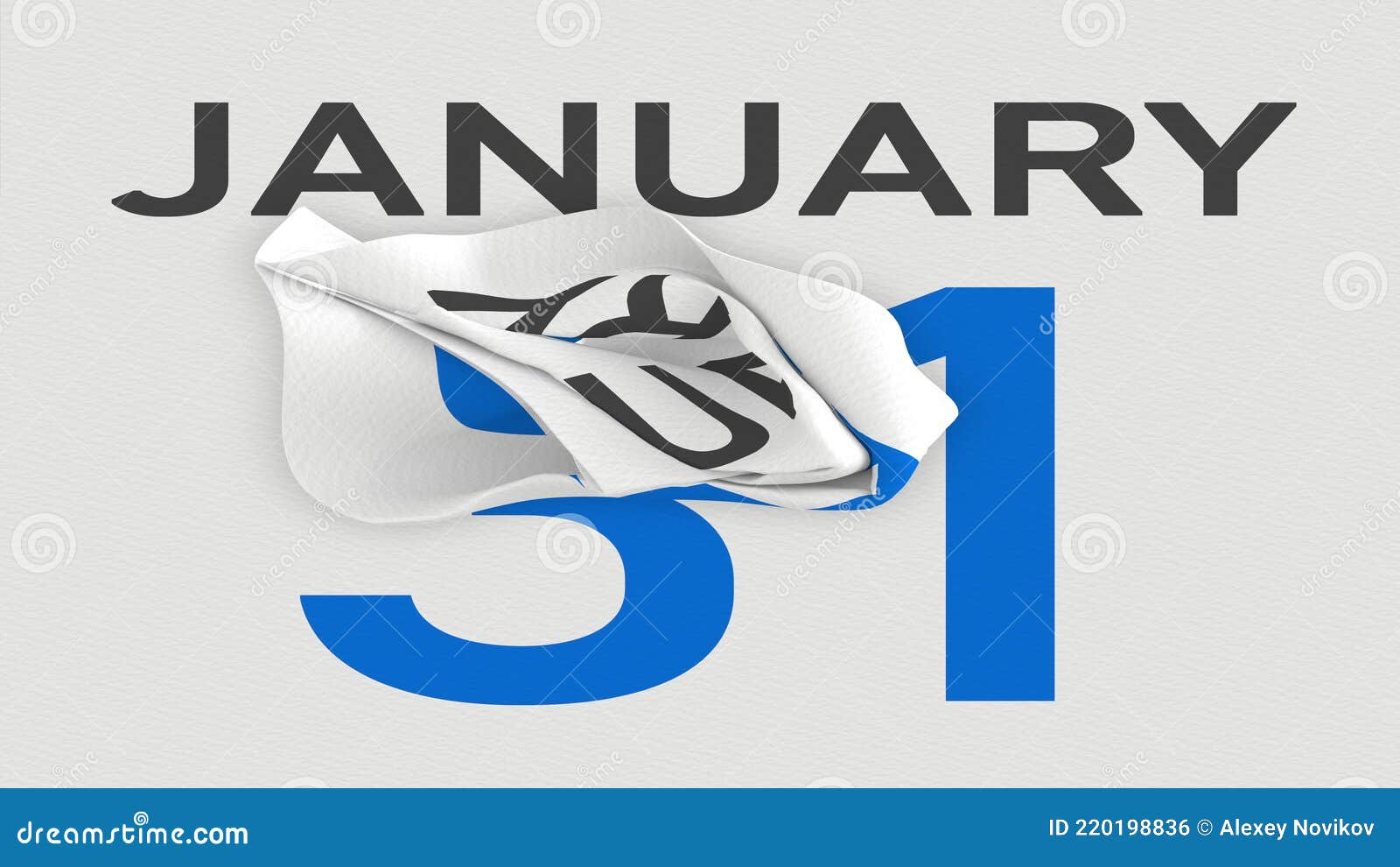 January 31 Date Behind Crumpled Paper Page of a Calendar, 3d Rendering ...