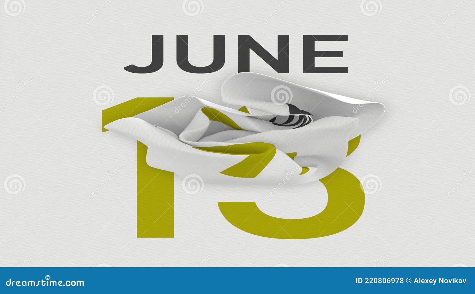 June 13 Date Behind Crumpled Paper Page of a Calendar, 3d Rendering ...