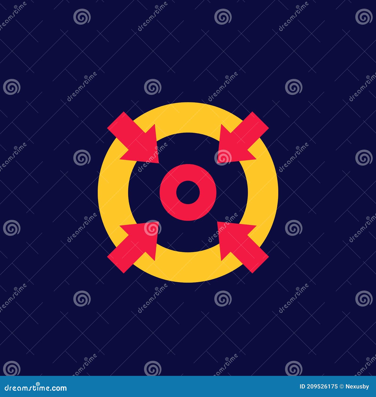 Specific Focus or Concentration Icon, Flat Art Stock Vector ...
