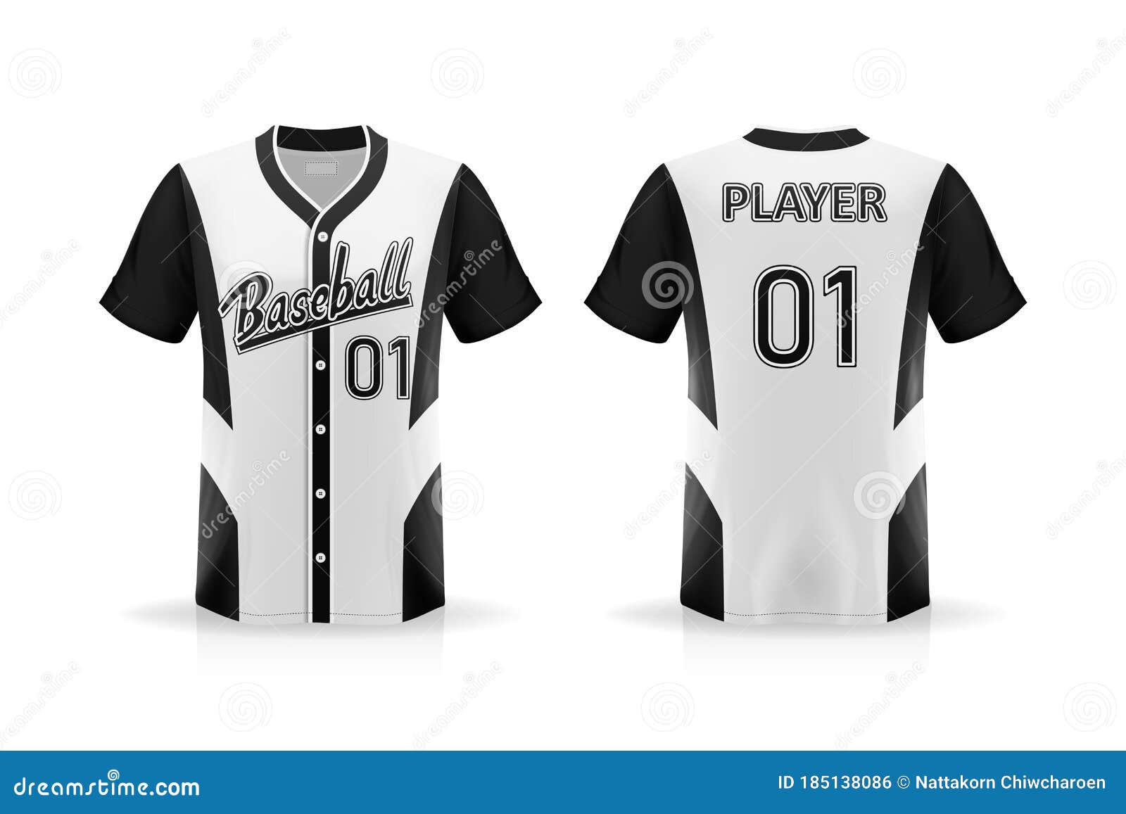 Specification Baseball T Shirt Mockup Isolated On White Background ...