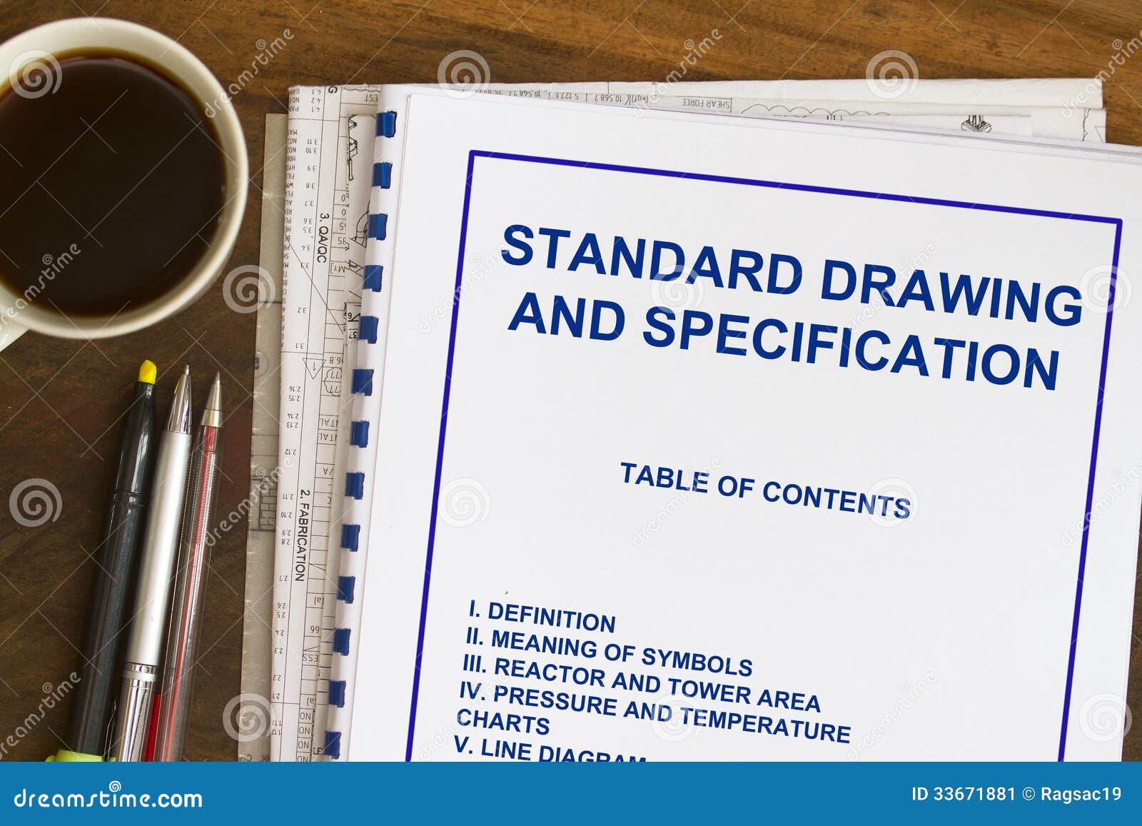 Specification stock image. Image of spiral, drawing, plan - 33671881