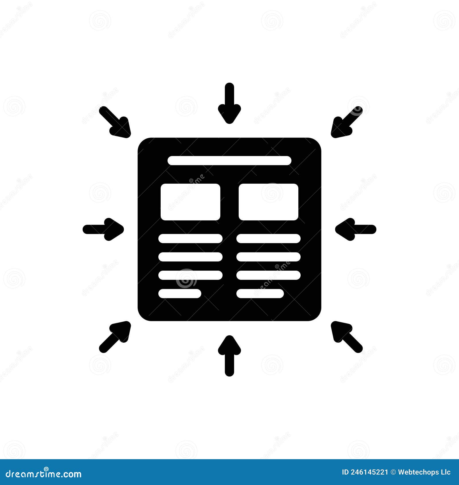 Black Solid Icon for Specification, Document and Blueprint Stock Vector ...