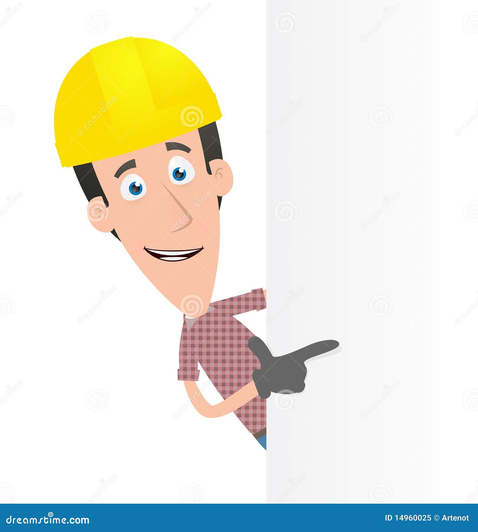 Specify a Builder at a Blank Board on the Side Stock Vector ...
