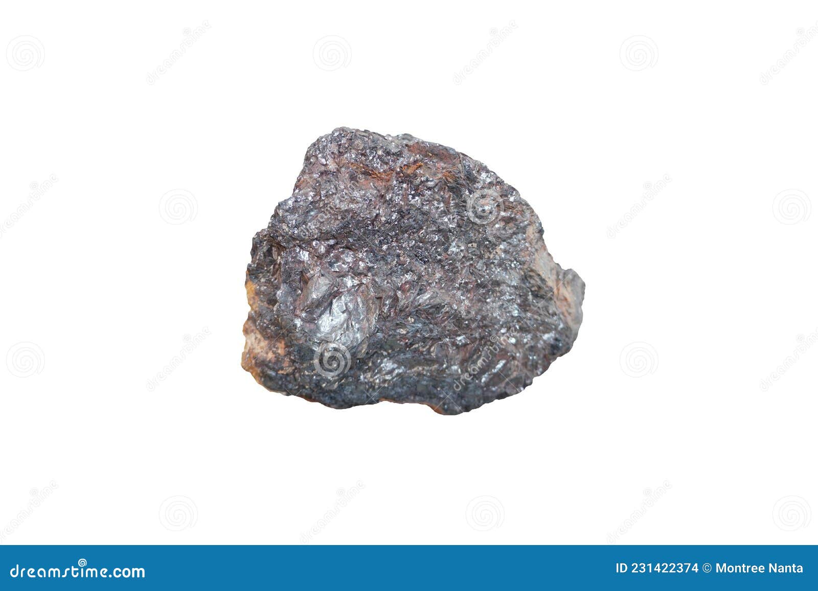 Specimen of Hematite or Specularite Rock Stone Isolated on White ...