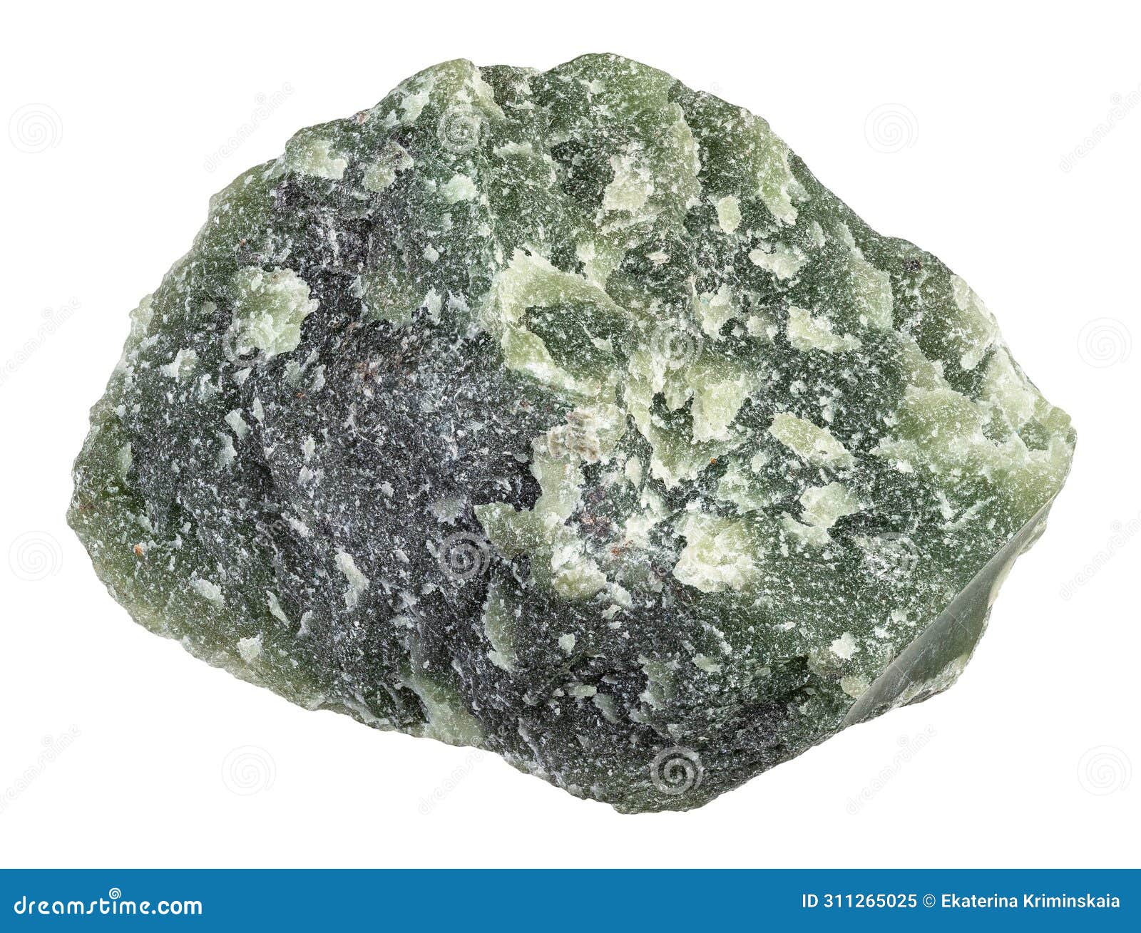 Specimen of Natural Raw Green Nephrite Rock Cutout Stock Image - Image ...