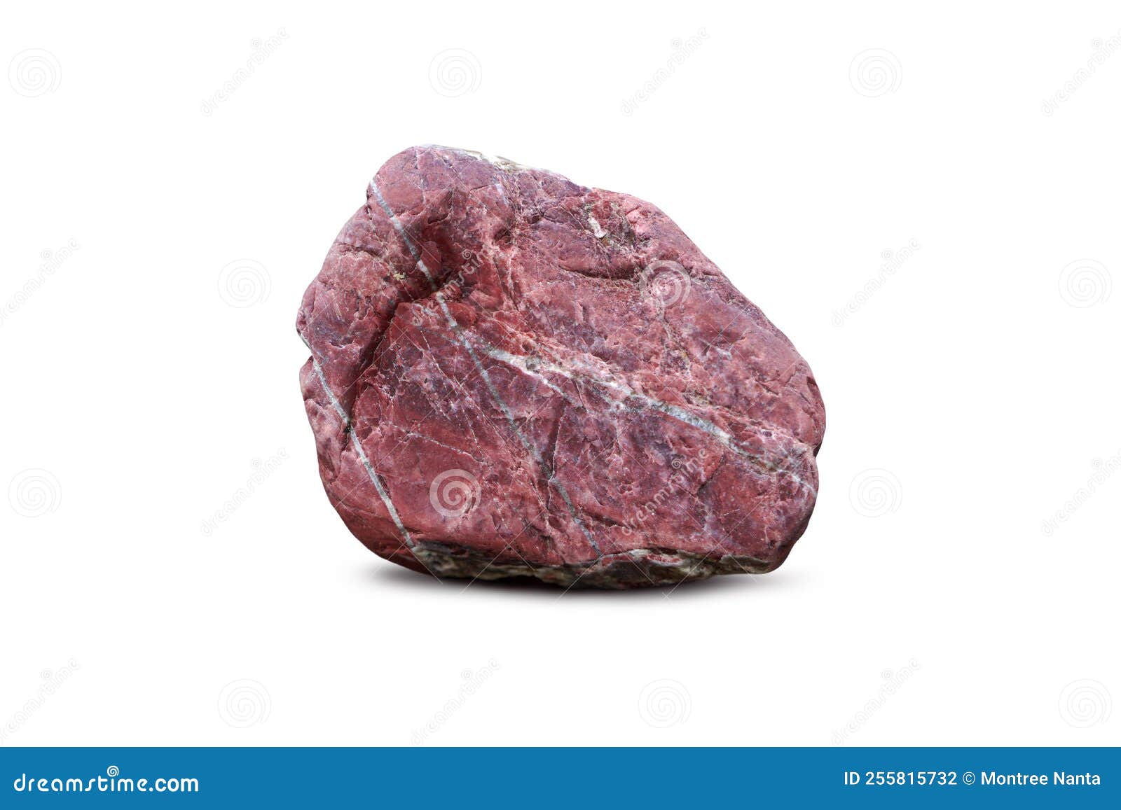 Specimen of Raw Red Jasper Stone with Quartz Vein Isolated on White ...