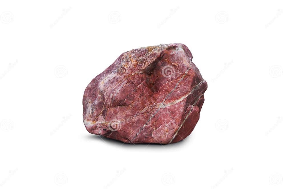 Specimen of Raw Red Jasper Stone with Quartz Vein Isolated on White ... Specimen of Raw Red Jasper Stone with Quartz Vein Isolated on White ...
