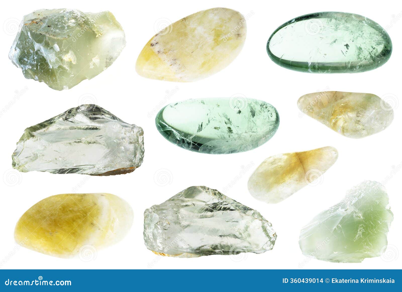 Specimens of Uncut Prasiolite Rocks Cutout Stock Photo - Image of ...