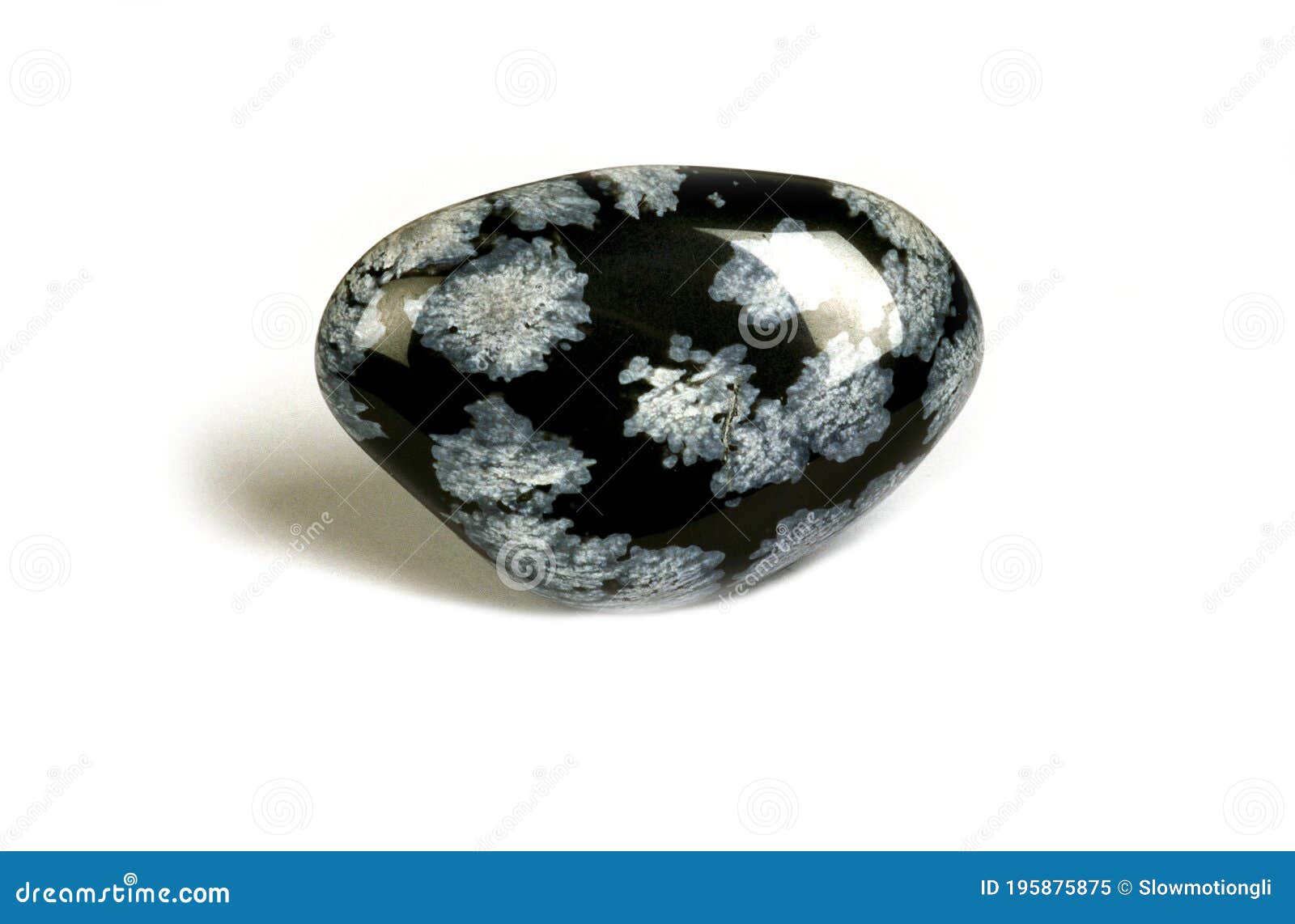 Speckled Obsidian Stone Against White Background Stock Image - Image of ...