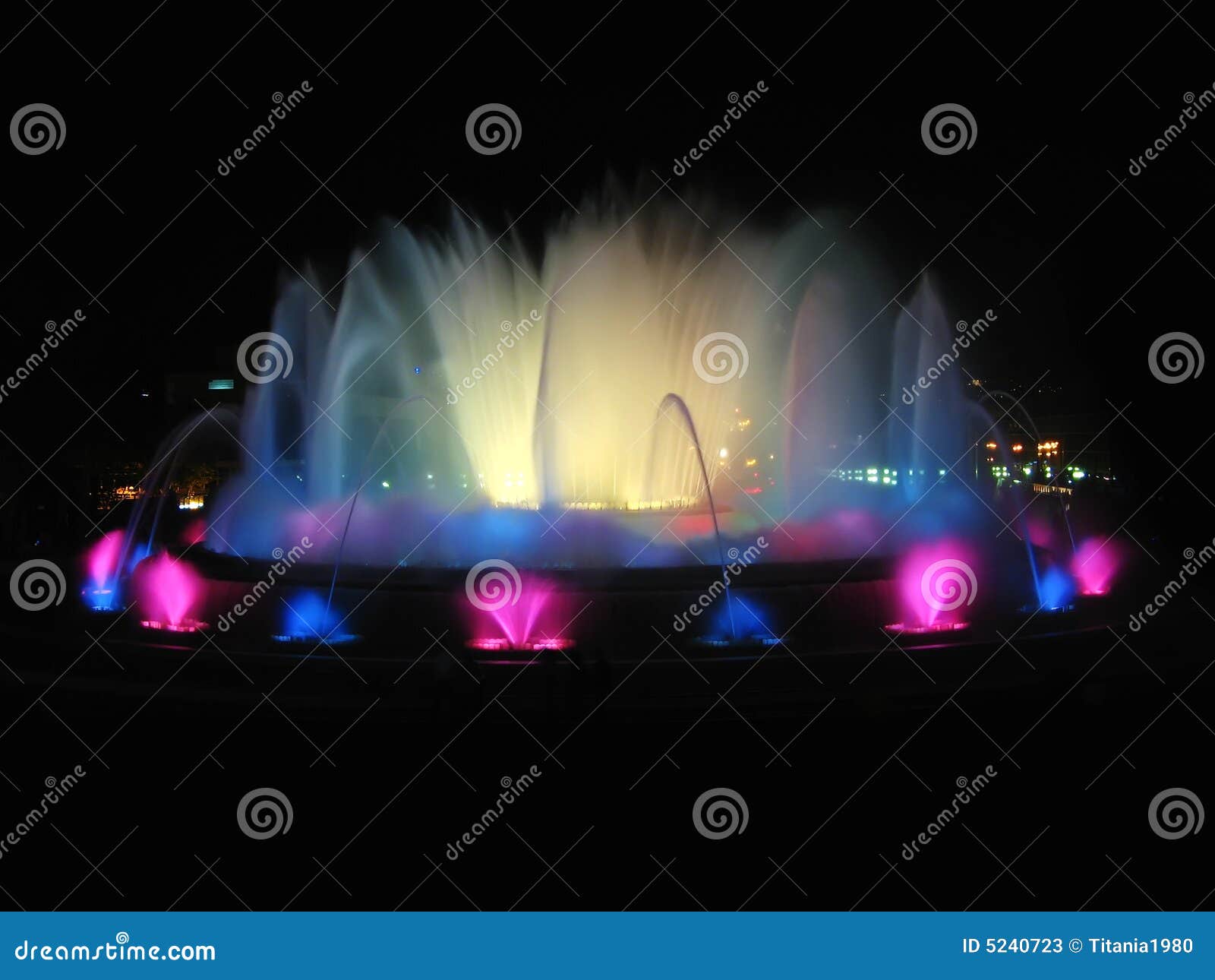 Spectacle of Lights and Colors Stock Image - Image of fountain ...