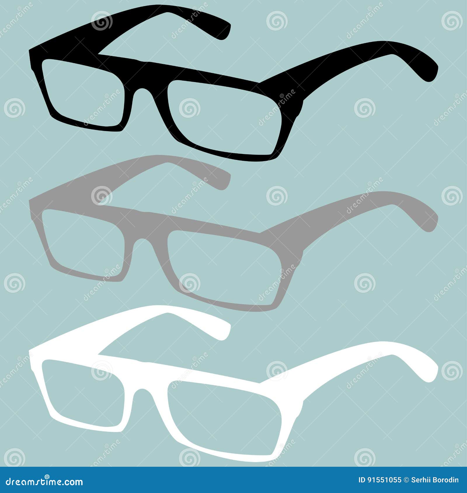Spectacles Black Grey White Colour. Stock Vector - Illustration of ...