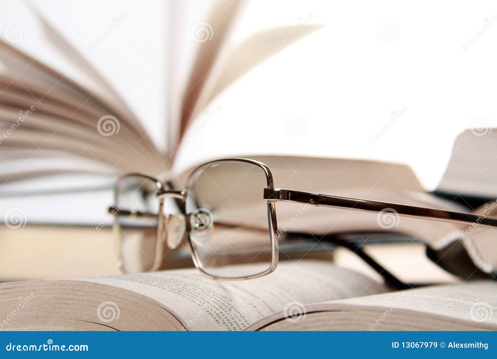 Spectacles on book stock image. Image of page, magnification - 13067979