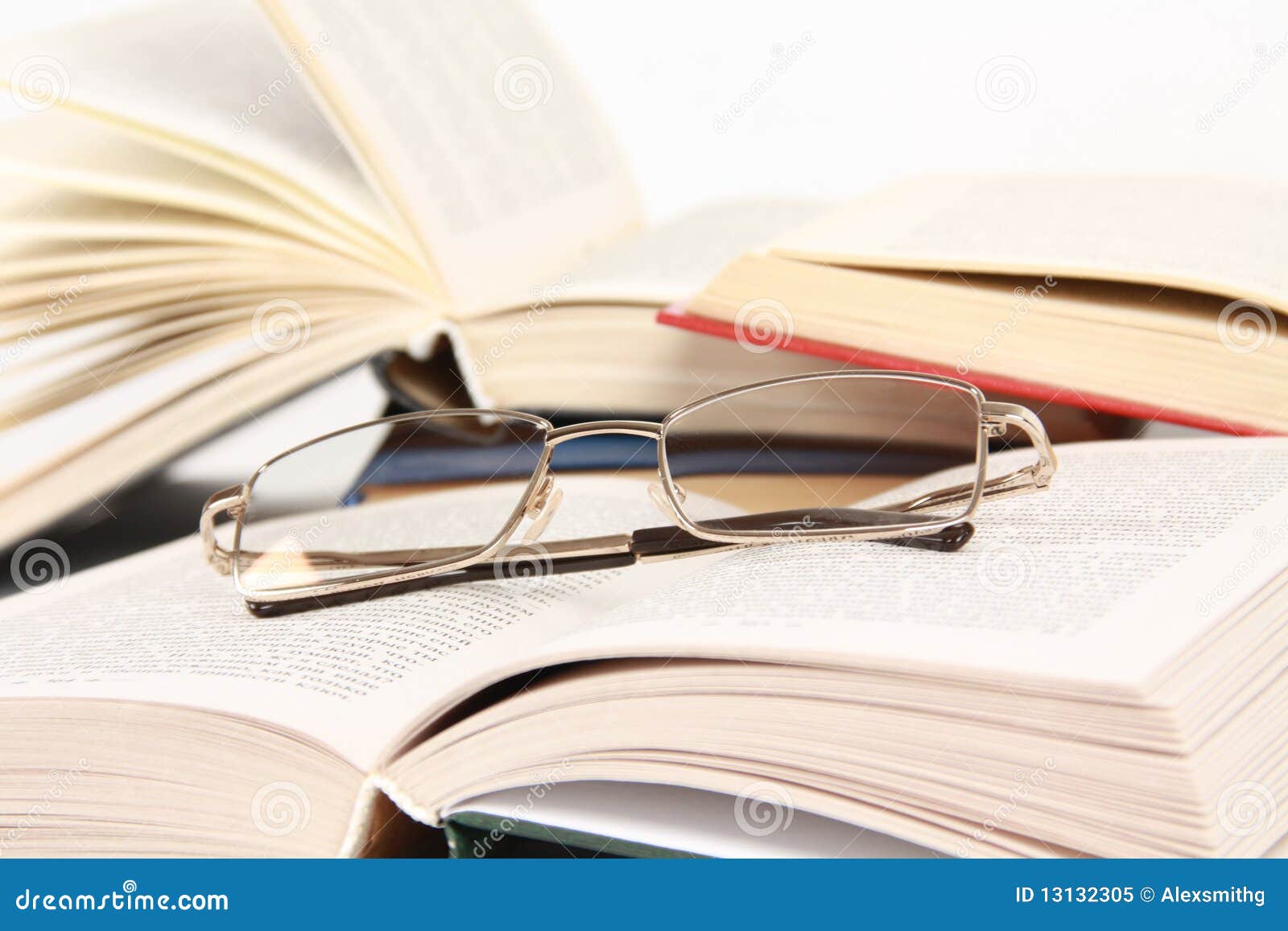 Spectacles on book stock image. Image of focus, education - 13132305