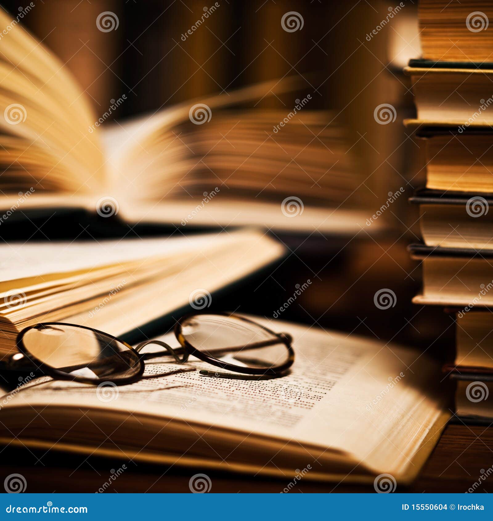 Spectacles on books stock photo. Image of knowledge, library - 15550604