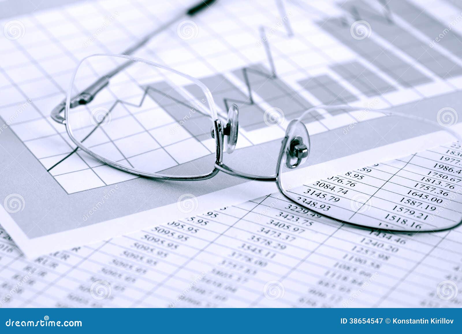 Spectacles on Chart stock image. Image of economy, development - 38654547