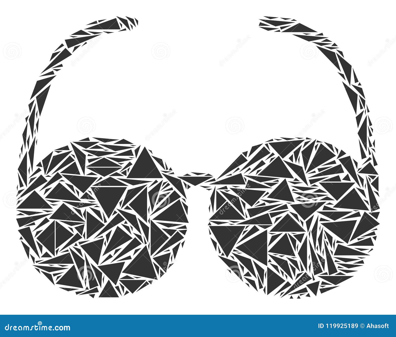 Spectacles Collage of Triangles Stock Vector - Illustration of polygon ...