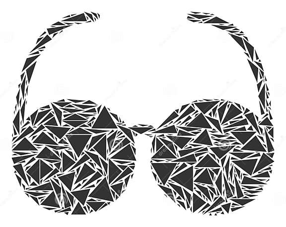 Spectacles Collage of Triangles Stock Vector - Illustration of polygon ...
