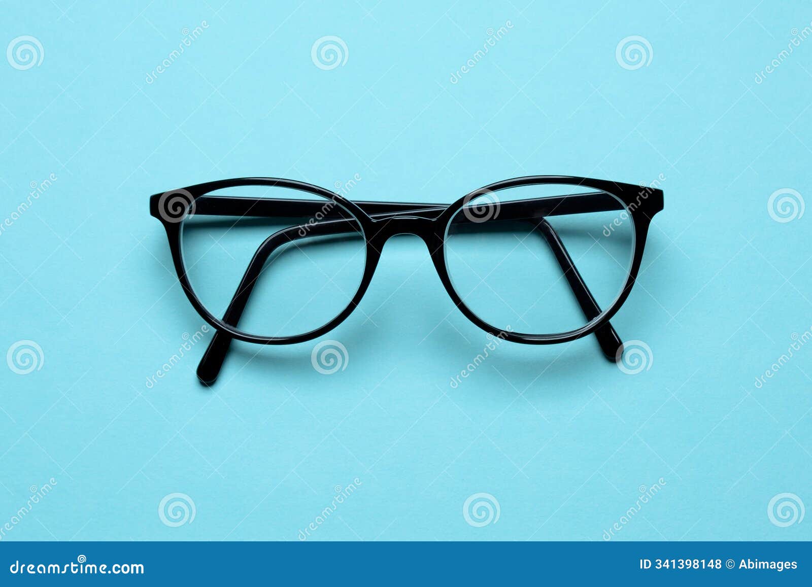 Spectacles Eyewear Plain Blue Background Stock Photo - Image of view ...