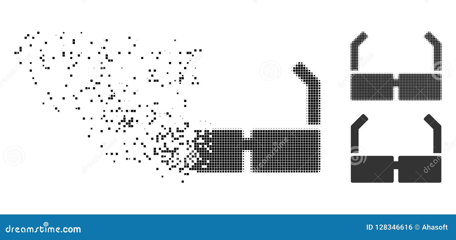 Dispersed Dot Halftone Spectacles Icon Stock Vector - Illustration of ...