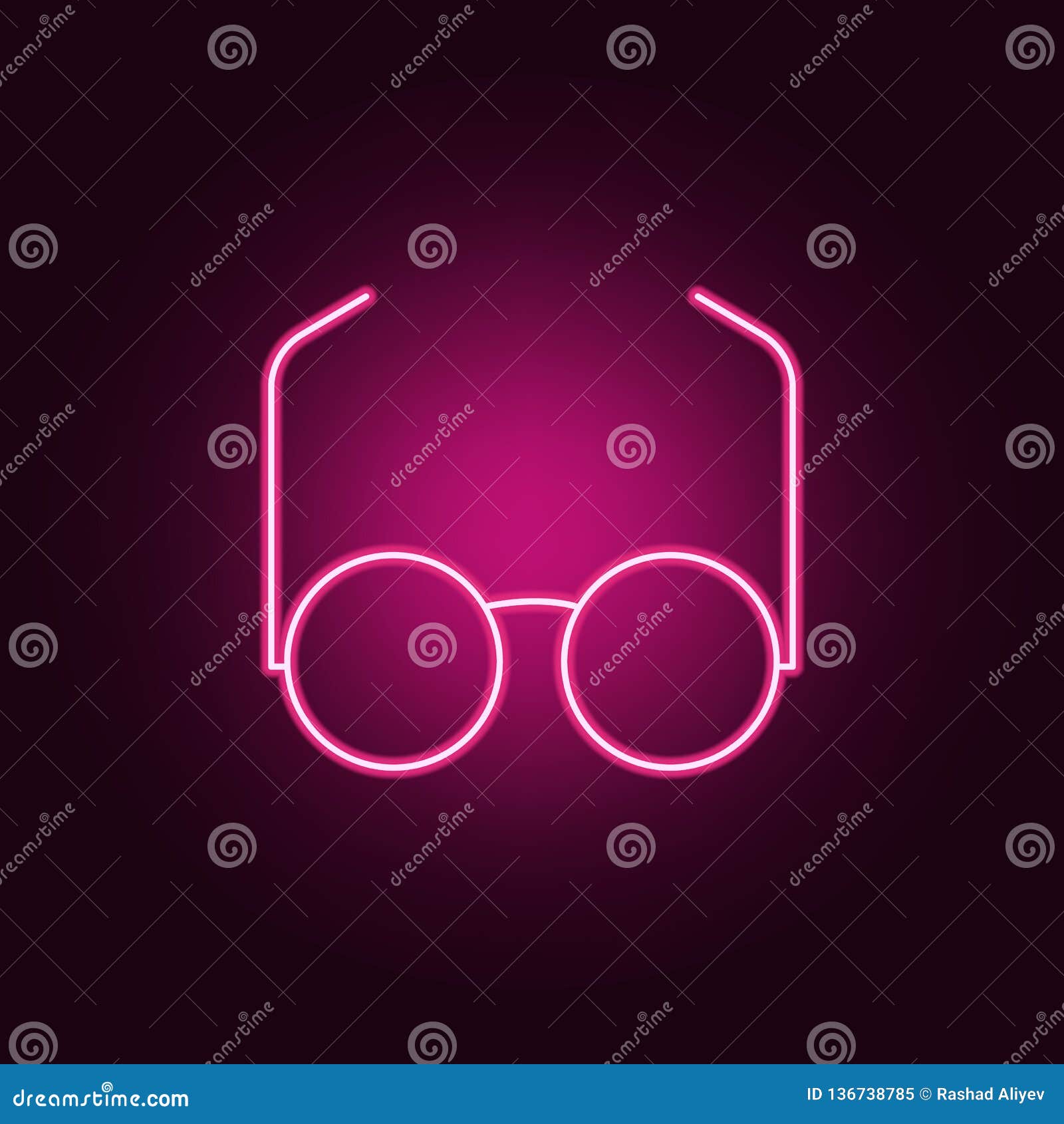 Spectacles Icon. Elements of Clothes in Neon Style Icons Stock ...