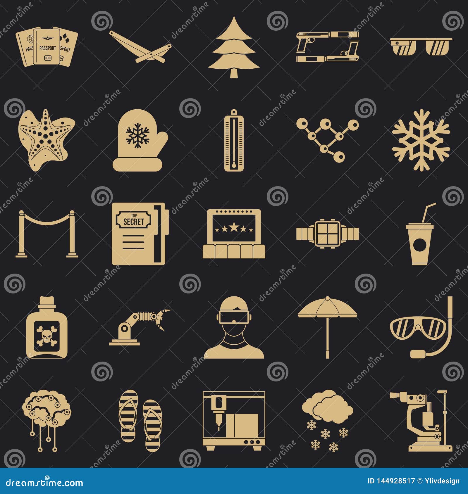 Spectacles Icons Set, Simple Style Stock Vector - Illustration of ...