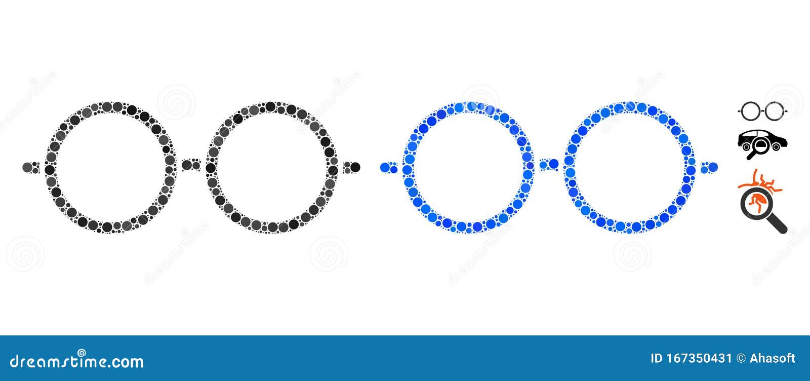 Spectacles Mosaic Icon of Circle Dots Stock Vector - Illustration of ...