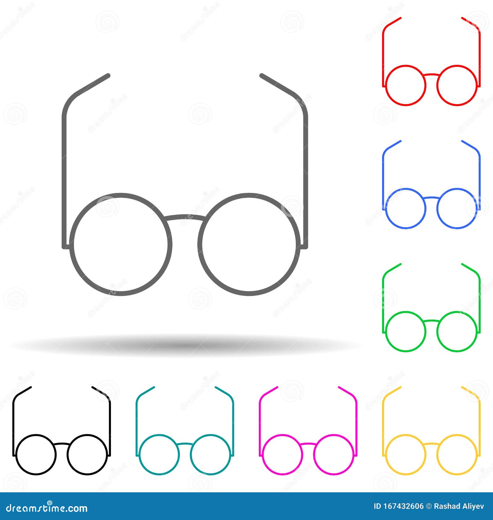 Spectacles Multi Color Style Icon. Simple Thin Line, Outline Vector of ...