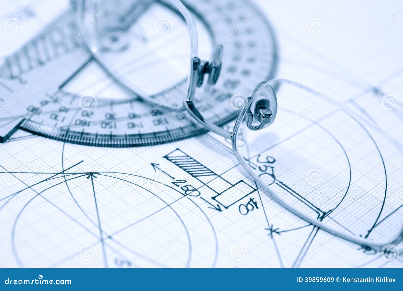 Spectacles and Ruler stock image. Image of planning, equipment - 39859609