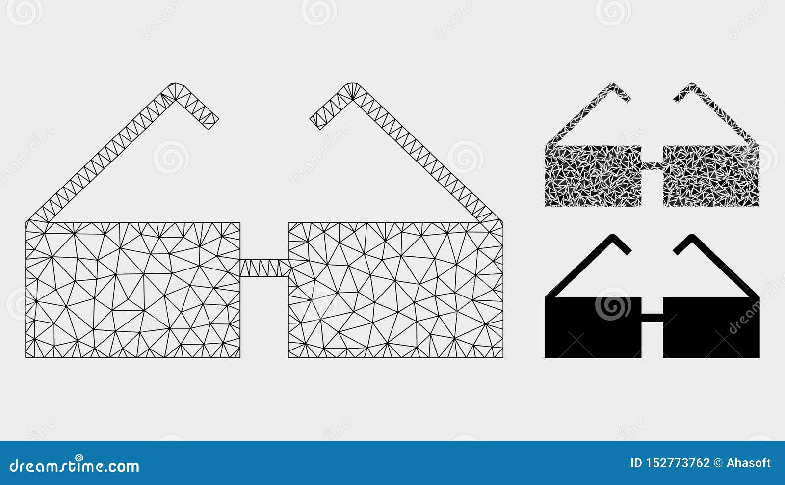 Spectacles Vector Mesh 2D Model and Triangle Mosaic Icon Stock Vector ...