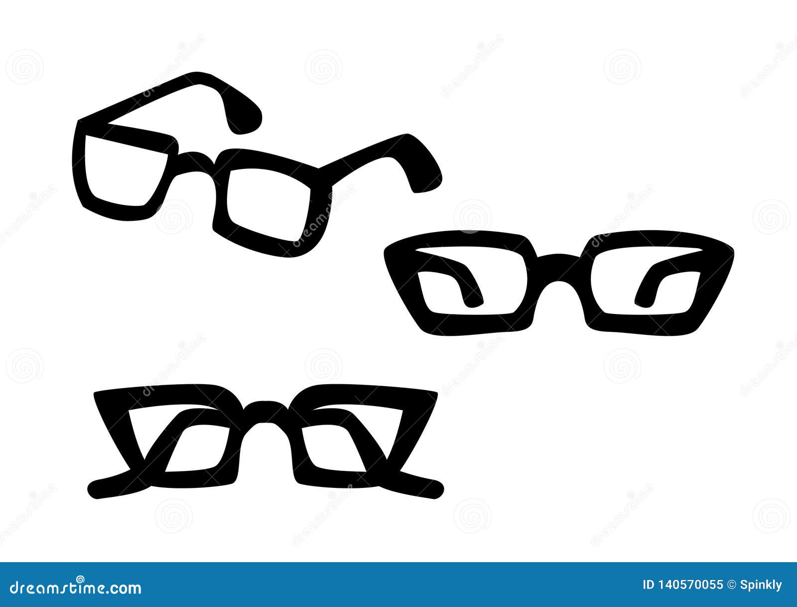 3 Spectacles Vectors in Black and White Stock Vector - Illustration of ...