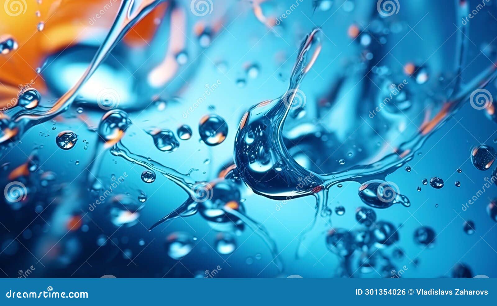 Spectacular Abstract Drops of Water on Glass Stock Illustration ...