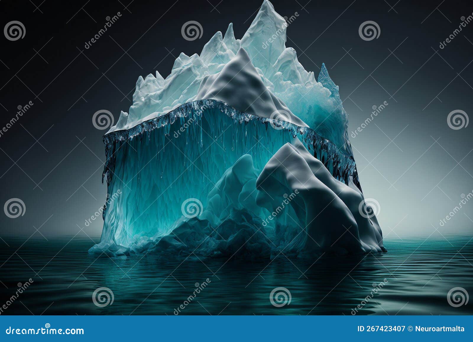 Spectacular AI Generative Iceberg Render Stock Illustration ...