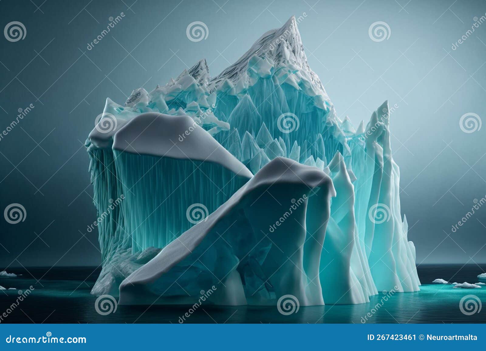 Spectacular AI Generative Iceberg Render Stock Illustration ...