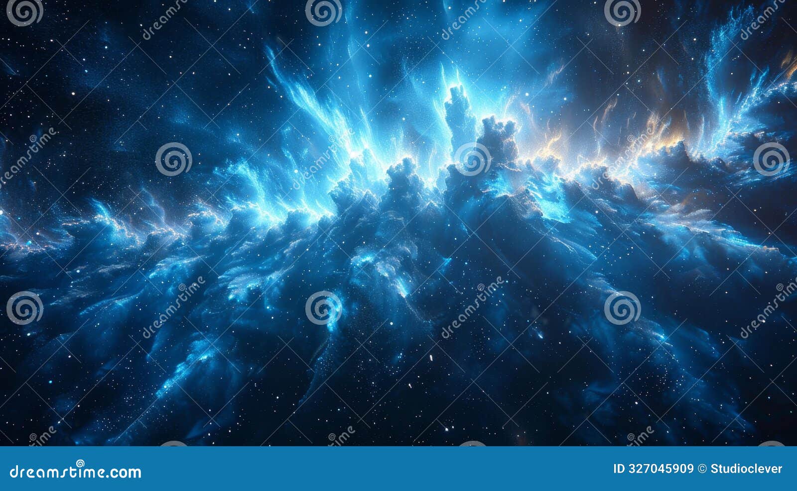 Spectacular Blue Nebula in Outer Space - Generative Ai Stock ...