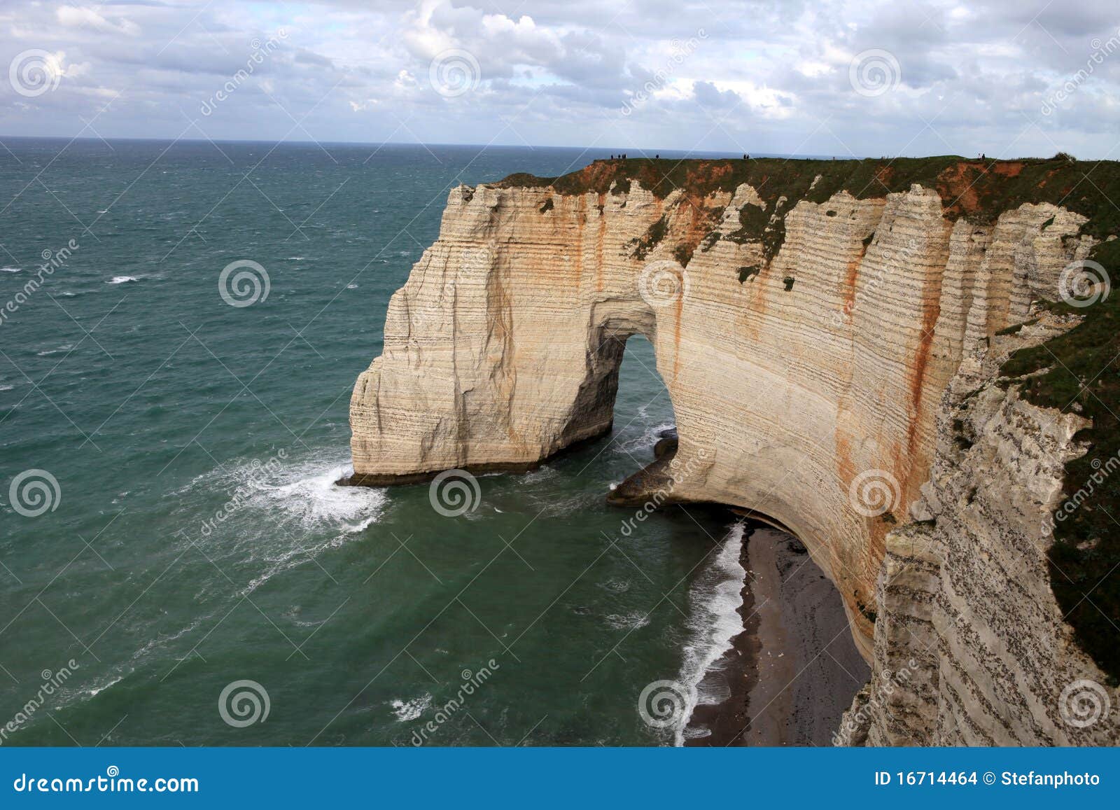 Spectacular Cliffs and a Natural Arch Stock Photo - Image of beach ...