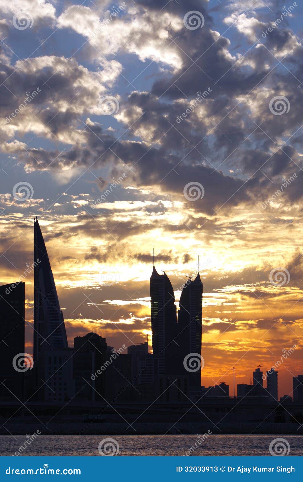 Spectacular Clouds and Bahrain Skyline Stock Image - Image of heaven ...
