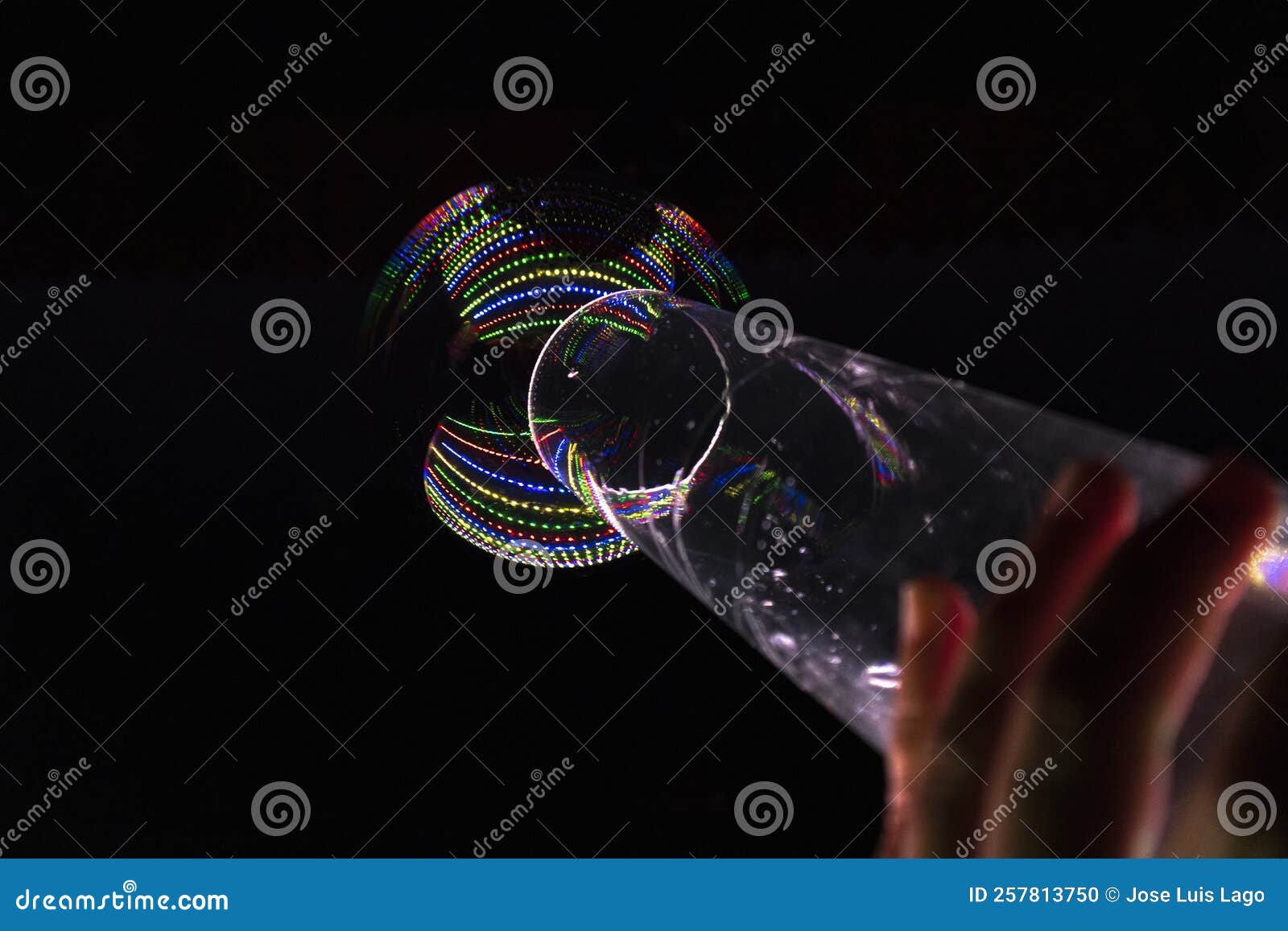 Spectacular Colored Lights Reflected in Soap Bubble Created through a ...