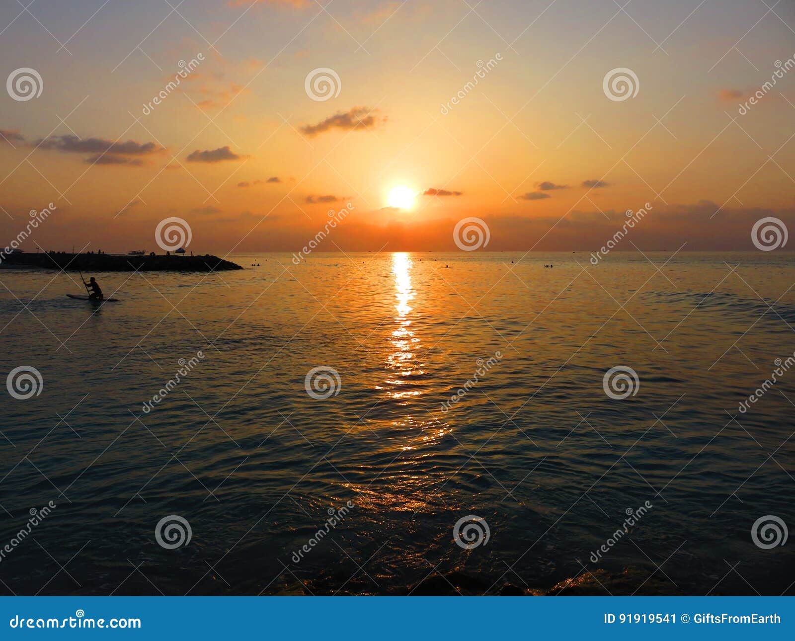 Spectacular Colourful Sunset on the Ocean. Stock Image - Image of ...