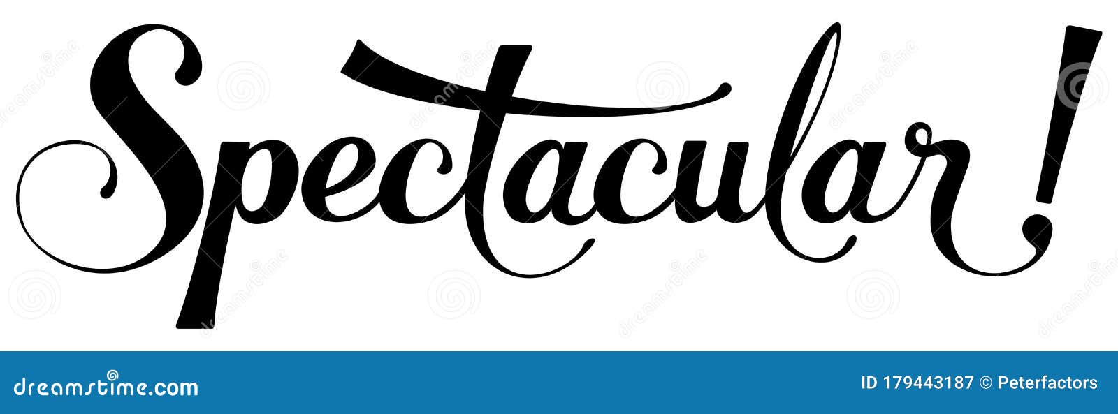 Spectacular - Custom Calligraphy Text Stock Vector - Illustration of ...