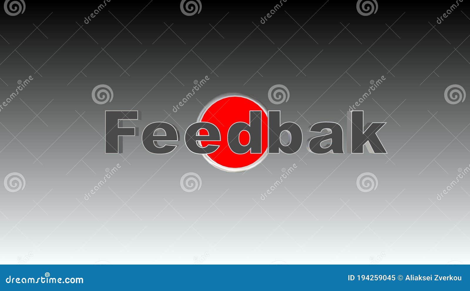 Spectacular 3D Text with a Red Button, `Feedback`. Stock Illustration ...