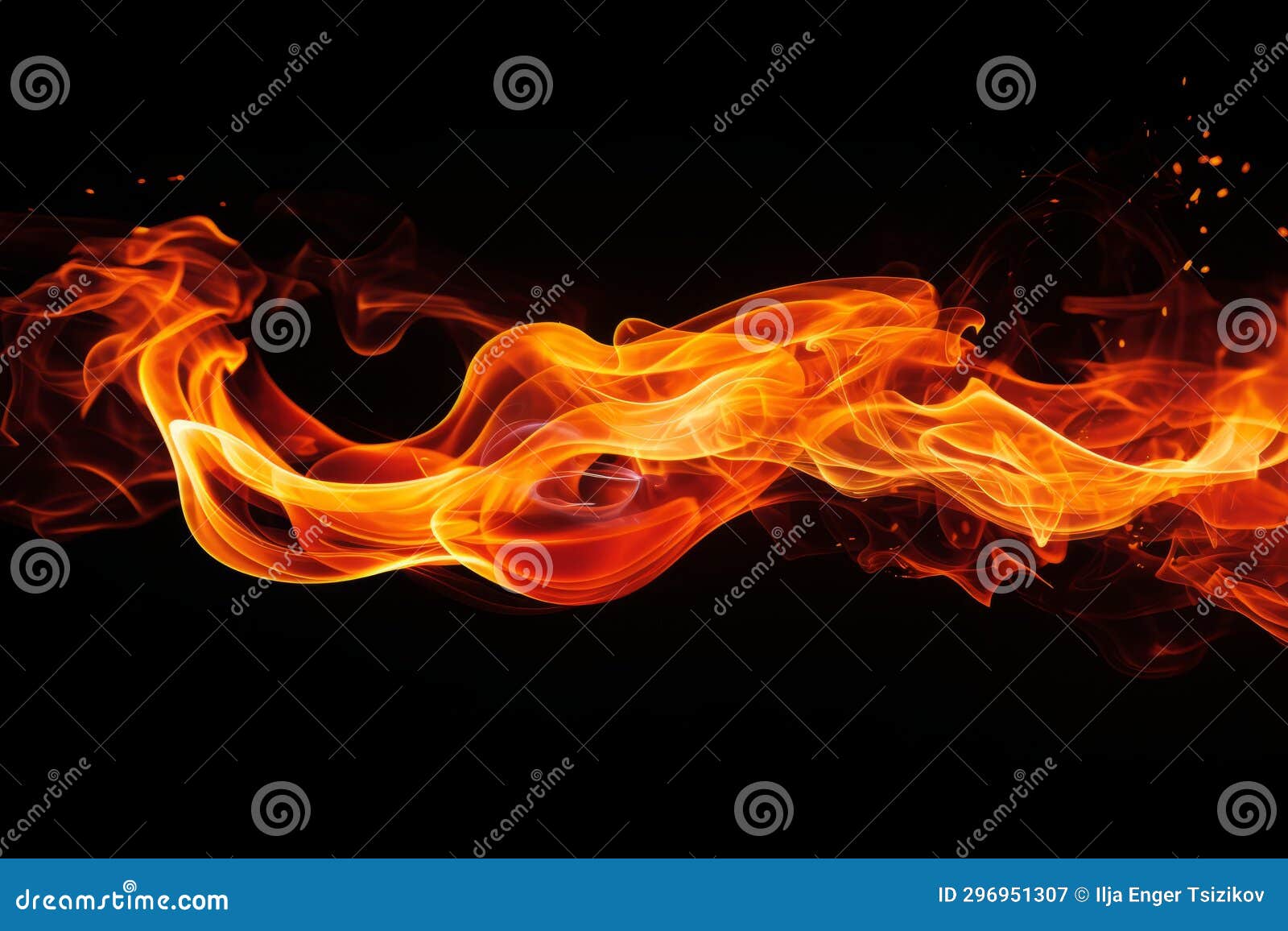 Spectacular Display Of Scorching Fire Flames Flickering Against A ...