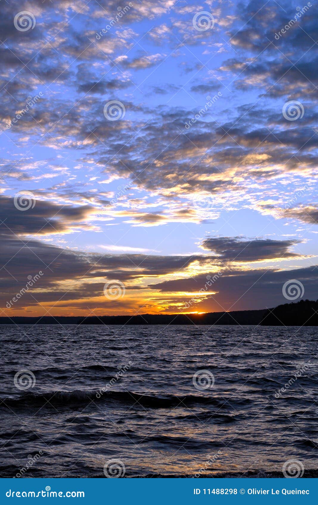 Spectacular Evening Sky after Sunset Over a Lake Stock Photo - Image of ...