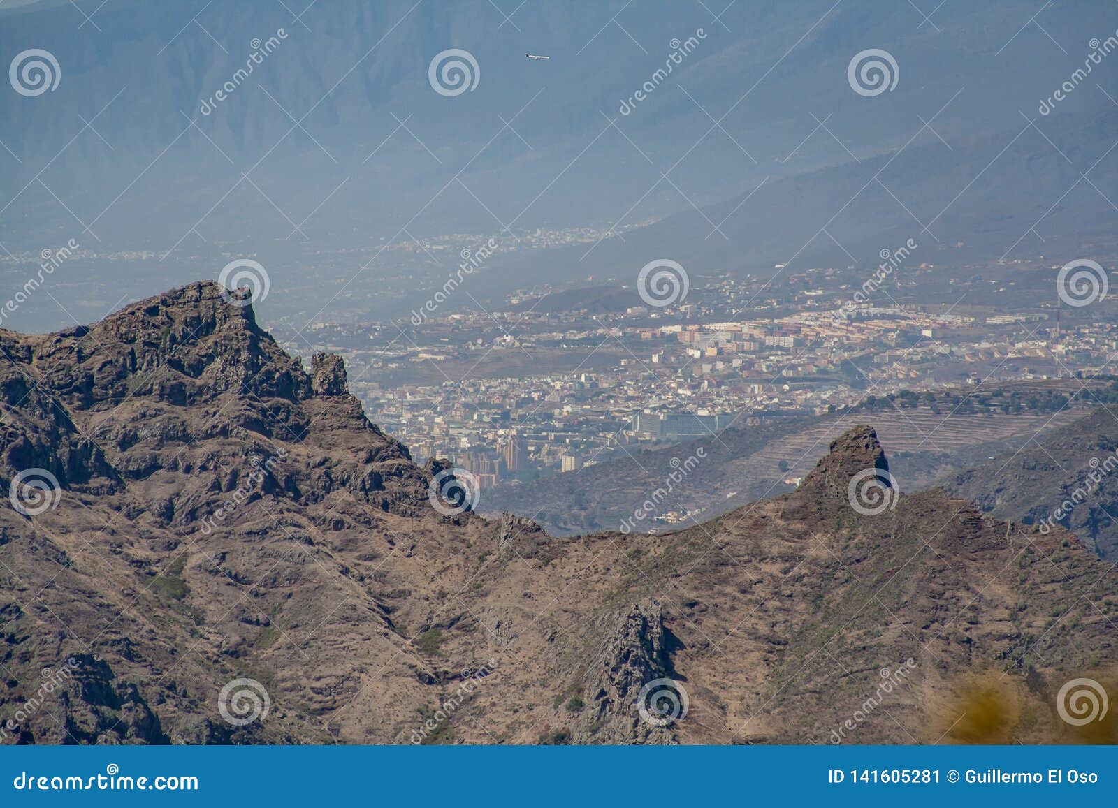 Spectacular Far View Over City with a Airplane Stock Image - Image of ...
