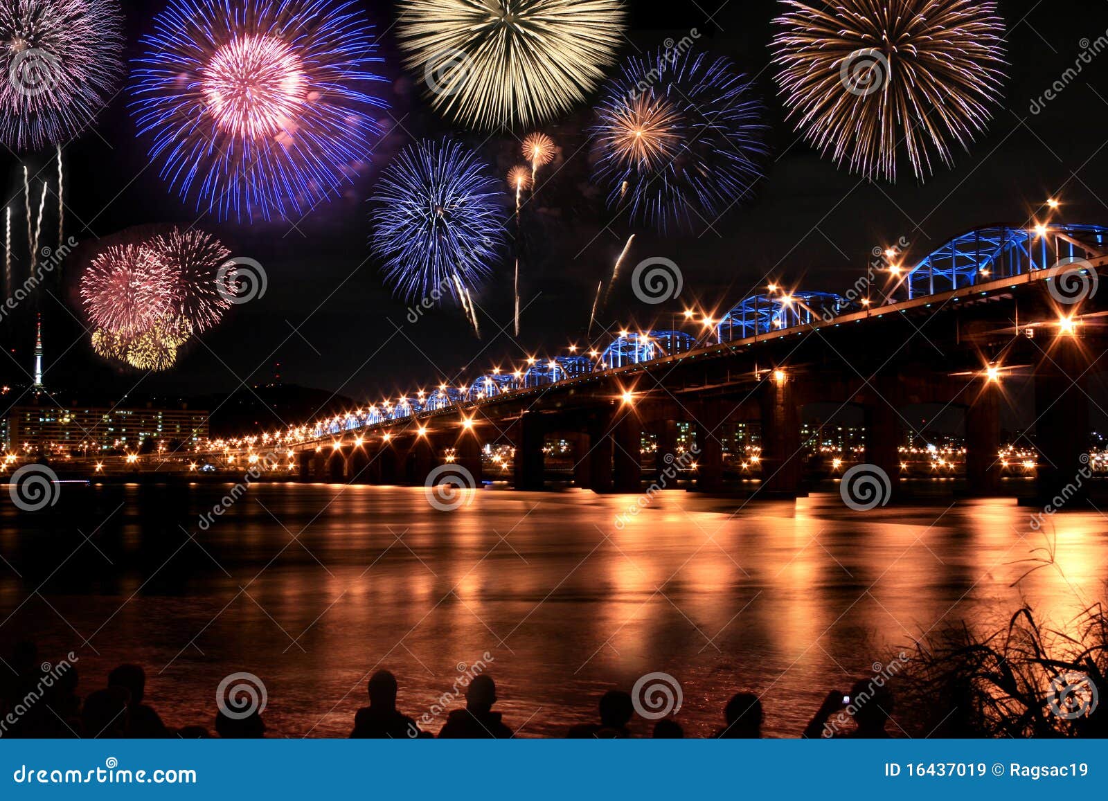 Spectacular Fireworks Festival at Han River Stock Image - Image of ...