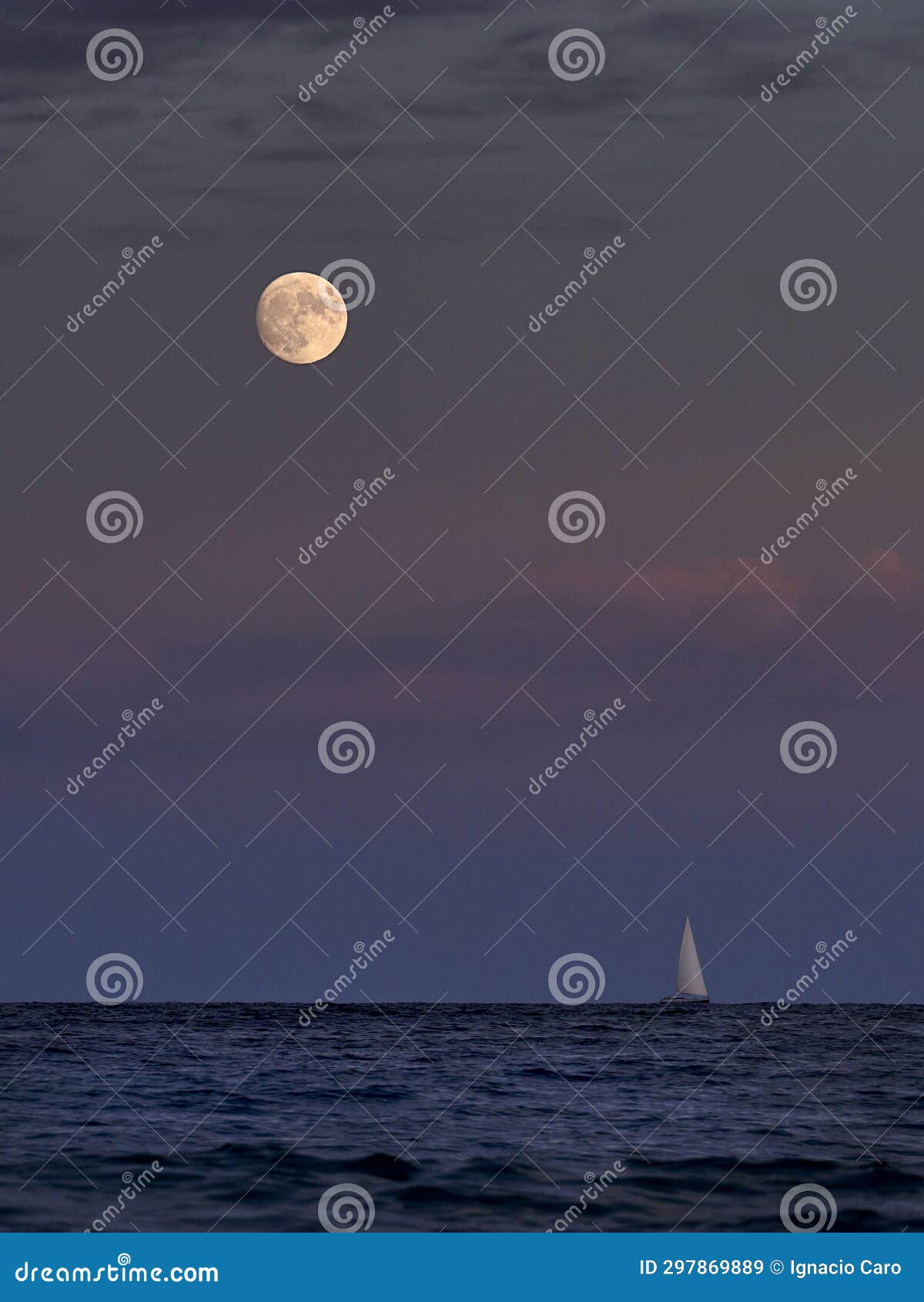 Moon over the ocean stock image. Image of lighting, astronomy - 297869889