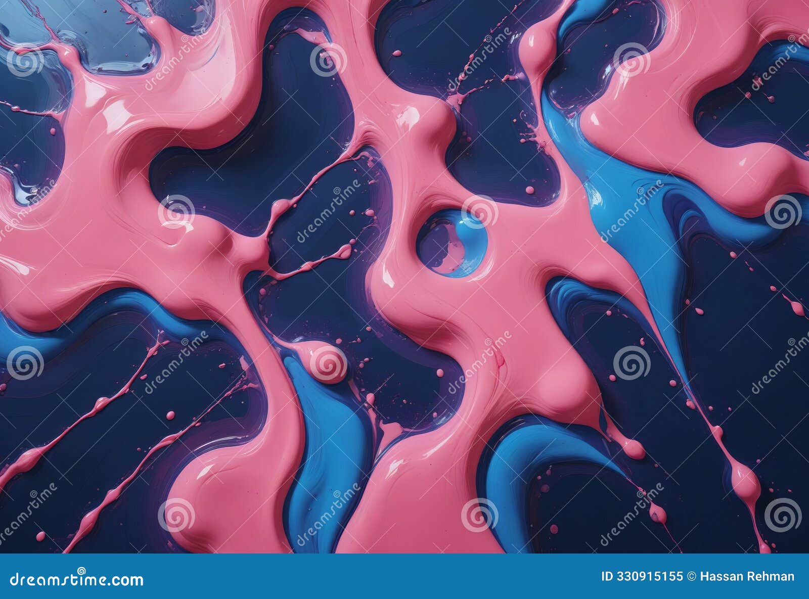 Spectacular Image of Pink Liquid with Blue Paint Realistic Texture ...