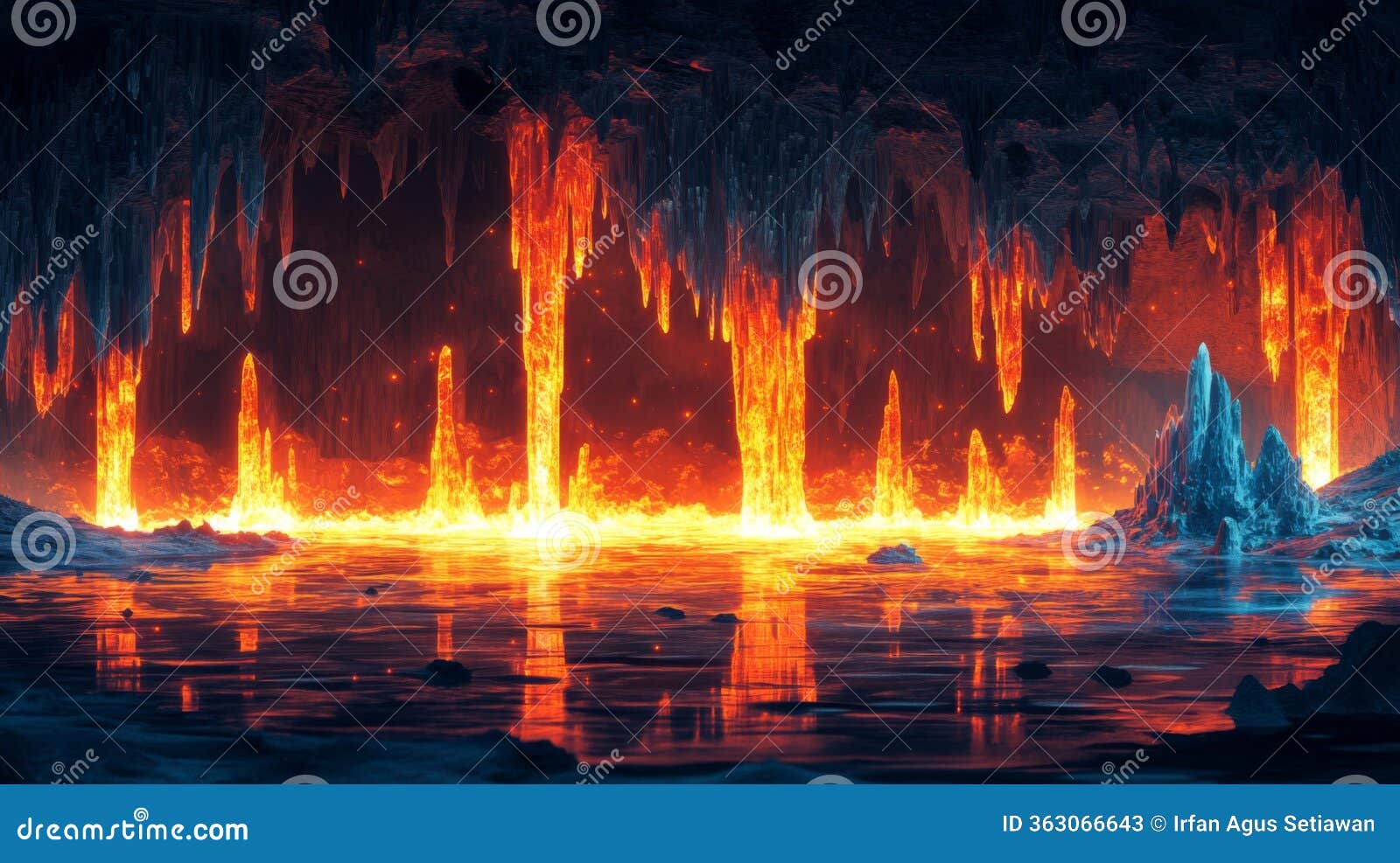 Lava Cave Platformer Tileset Cartoon Vector | CartoonDealer.com #116805103