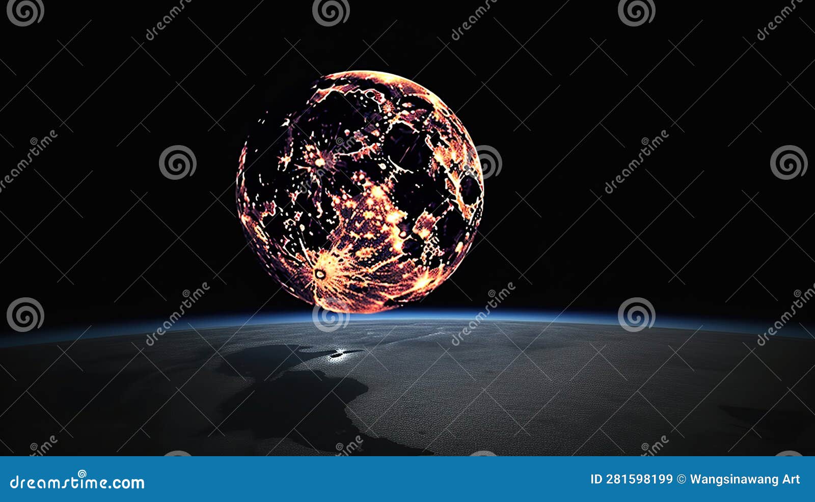 Spectacular Lunar Eclipse AI Generated Image Stock Illustration ... Spectacular Lunar Eclipse AI Generated Image Stock Illustration ...