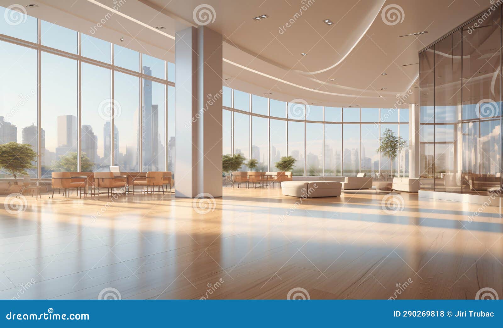 Spectacular Modern Lobby with Large Glass Windows. Ground Floor ...